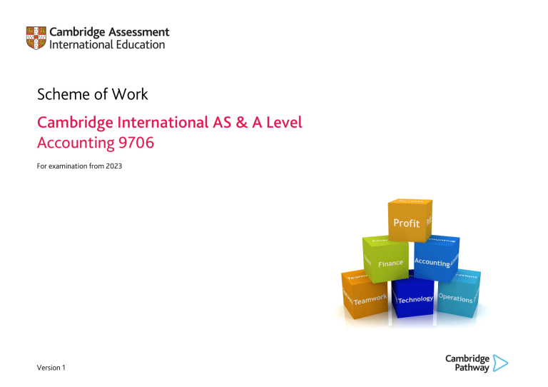 Accounting 9706 Scheme of Work - Cambridge International