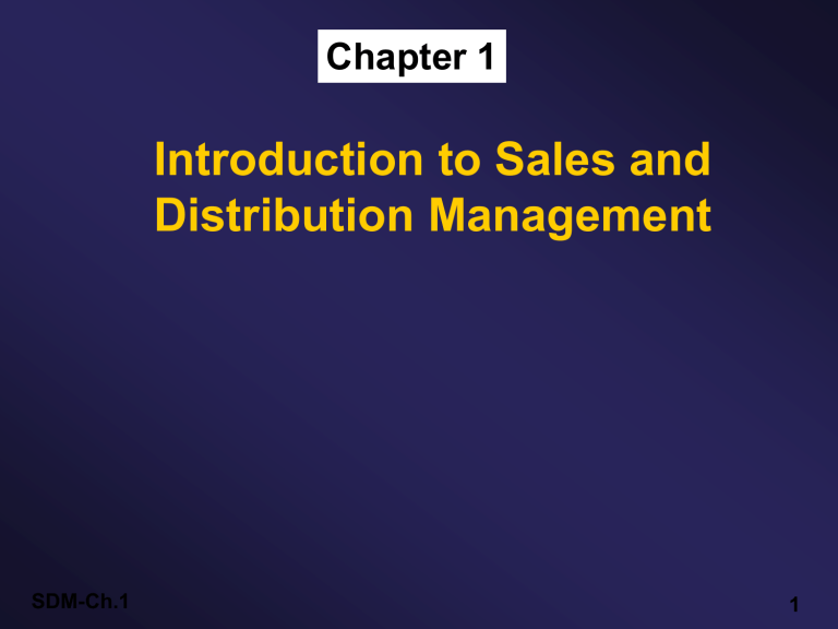Sales & Distribution Management: Intro & Strategies