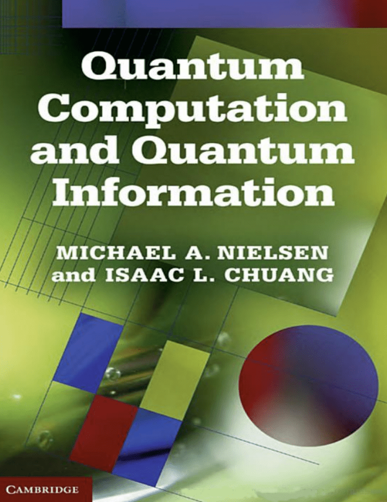 Quantum Computation and Quantum Information Textbook | Nielsen & Chuang