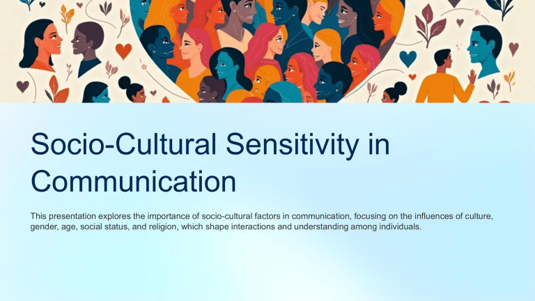 Socio-Cultural Sensitivity in Communication