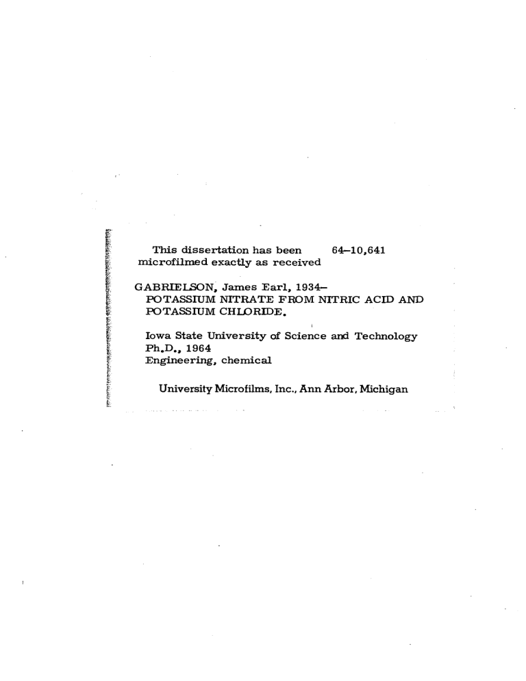 Potassium Nitrate Production: Nitric Acid & Potassium Chloride