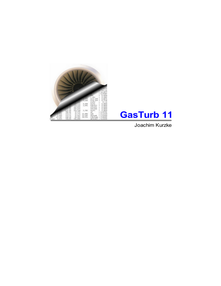 GasTurb 11: Design & Performance of Gas Turbines