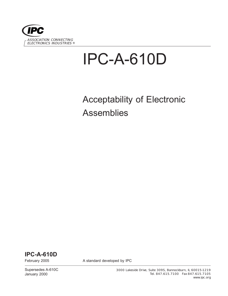 IPC-A-610D: Acceptability of Electronic Assemblies Standard