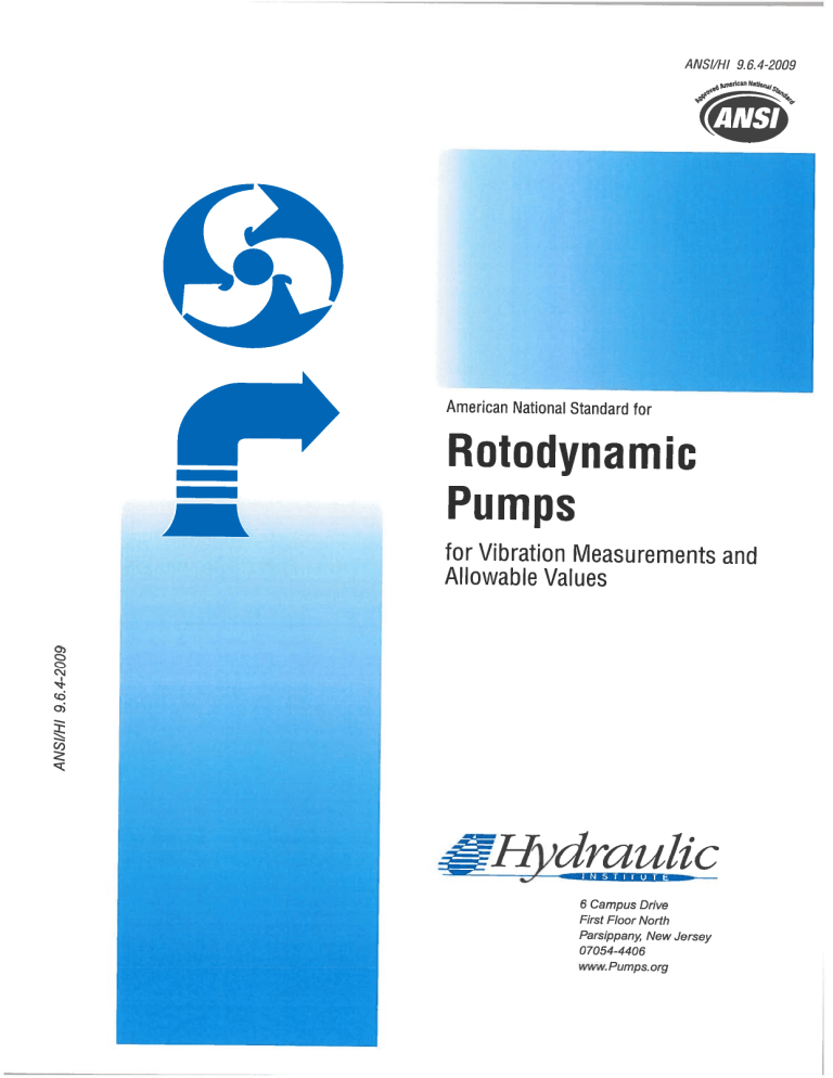 Rotodynamic Pump Vibration Standards | Hydraulic Institute