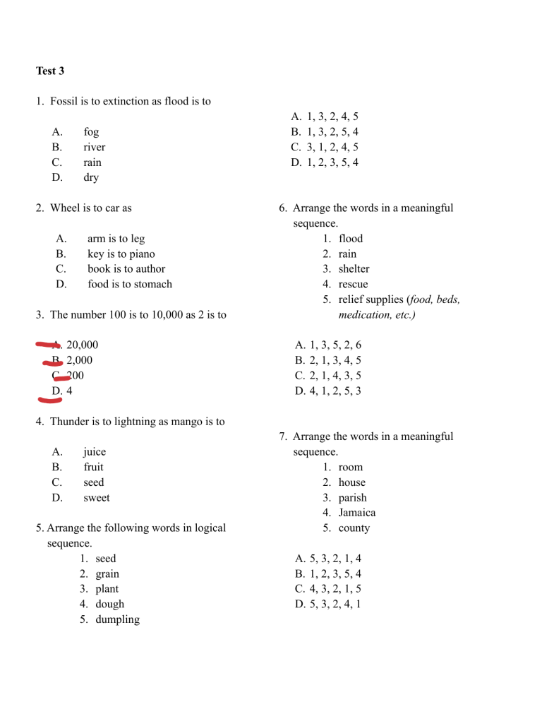 Logic & Vocabulary Test - Middle School Assessment