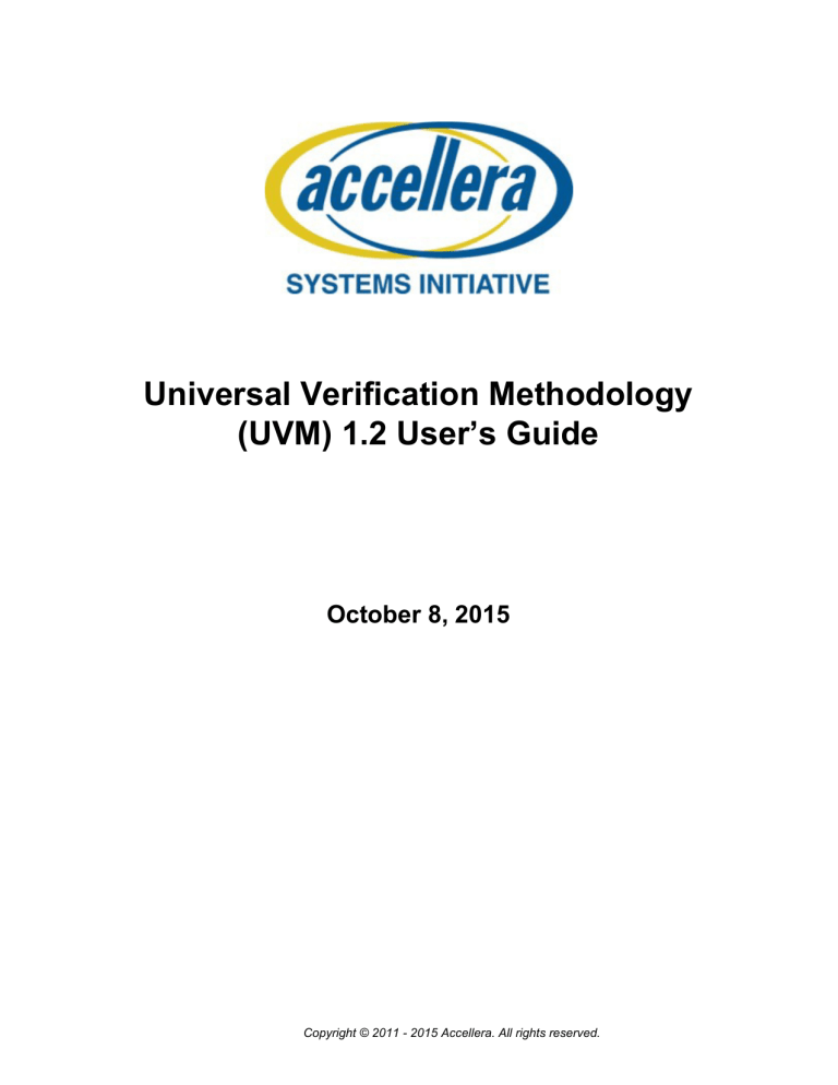 Universal Verification Methodology (UVM) 1.2 User's Guide