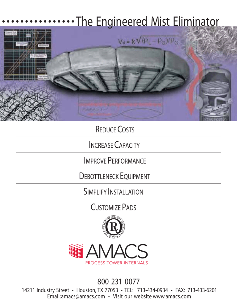 Engineered Mist Eliminators: Reduce Costs & Increase Capacity
