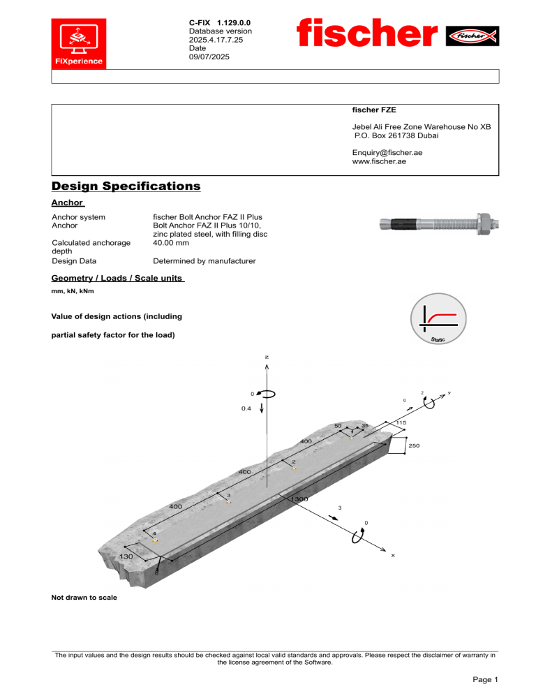 fischer Bolt Anchor FAZ II Plus Design Report