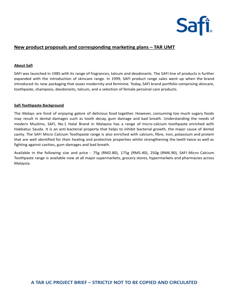 Safi Toothpaste: New Product & Marketing Plan