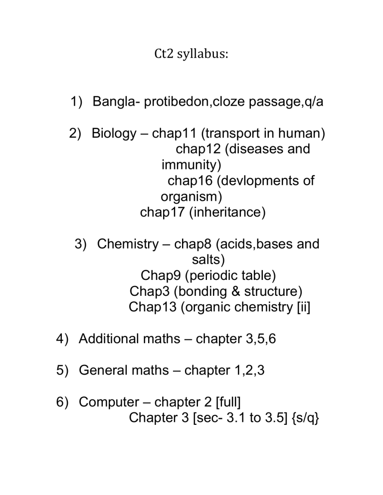 ct2 syllabus