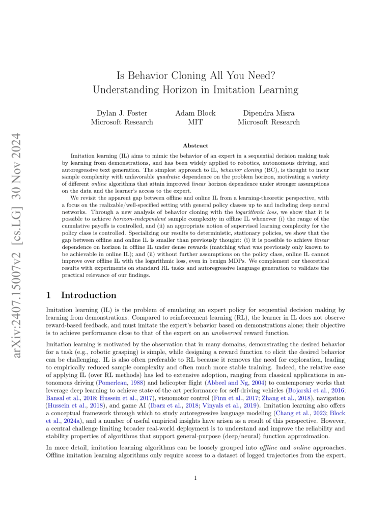 behaviour cloning