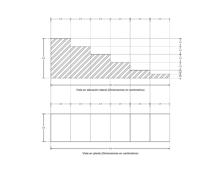 Stepped Structure Technical Drawing (cm)