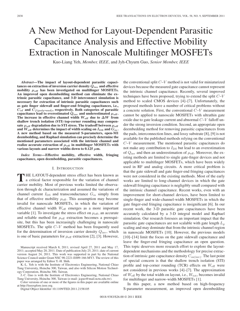MOSFET Parasitic Capacitance Analysis & Mobility Extraction