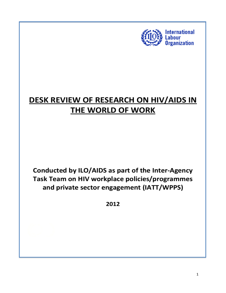 HIV/AIDS Workplace Research: A Desk Review
