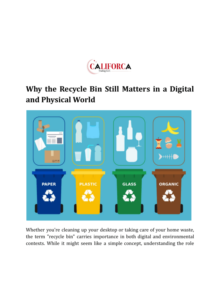 Recycle Bins: Digital & Physical Importance