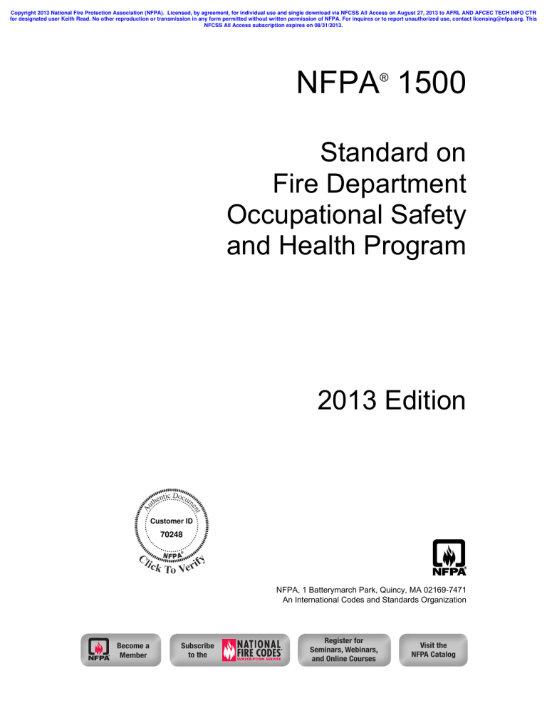 NFPA 1500 2013