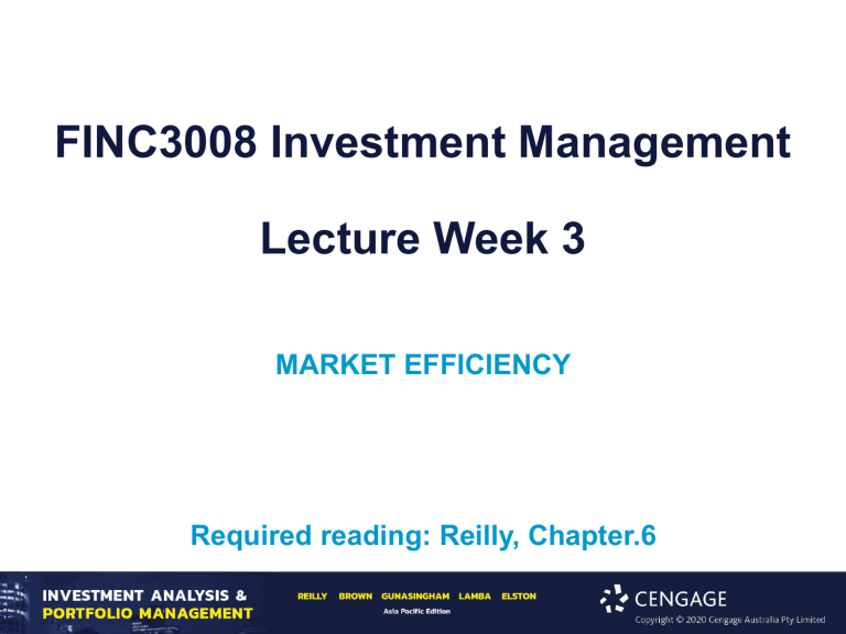 Market Efficiency: Investment Management Lecture