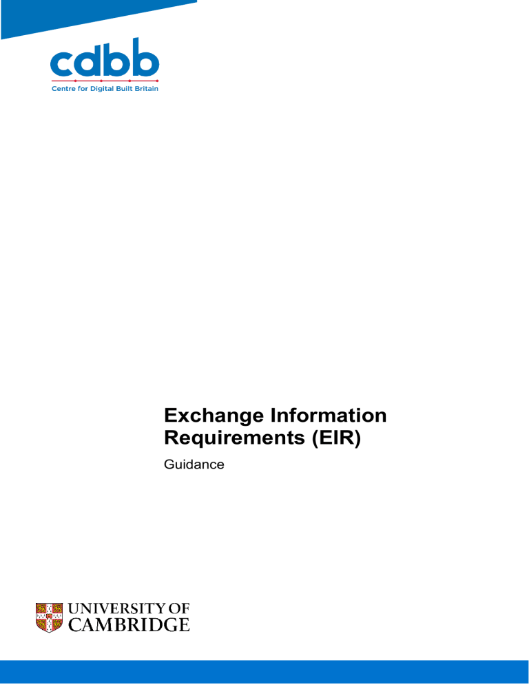 EIR Guidance: Exchange Information Requirements in BIM