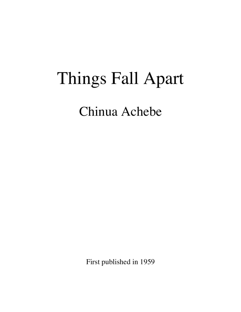 Things Fall Apart: Excerpts & Annotation Guide