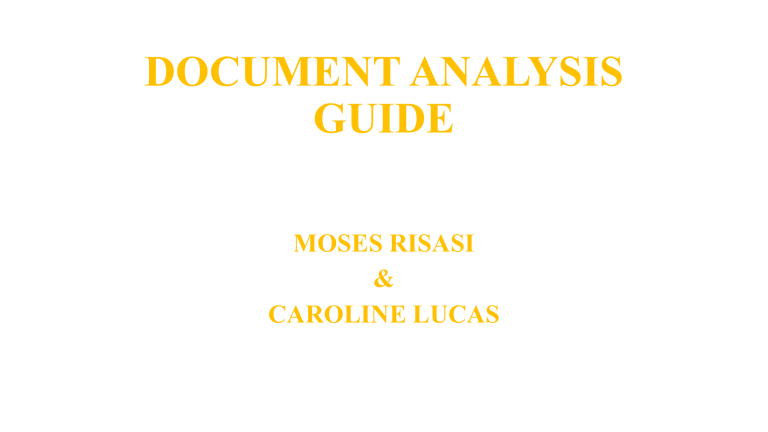 Document Analysis Guide for Educational Research