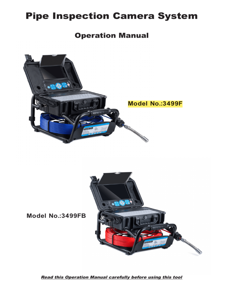 Pipe Inspection Camera System Operation Manual