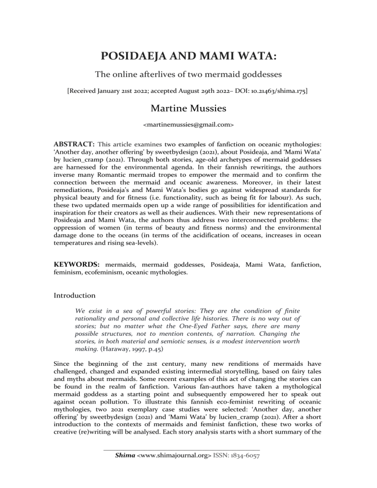 Posidaeja & Mami Wata: Mermaid Goddesses in Fanfiction