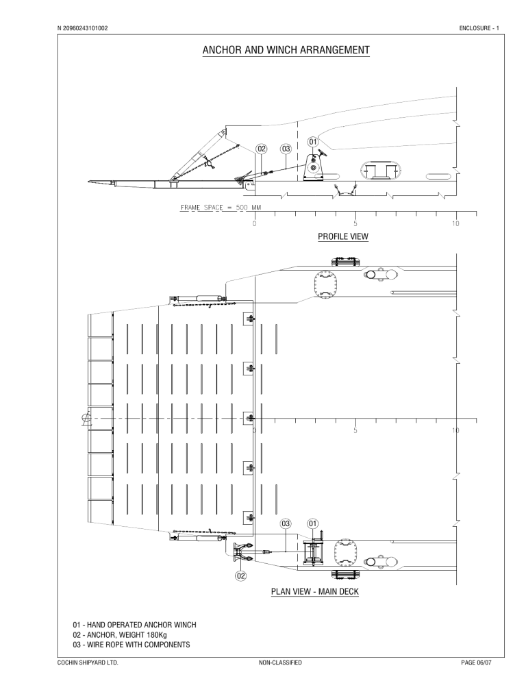 Anchor & Winch Arrangement Drawing