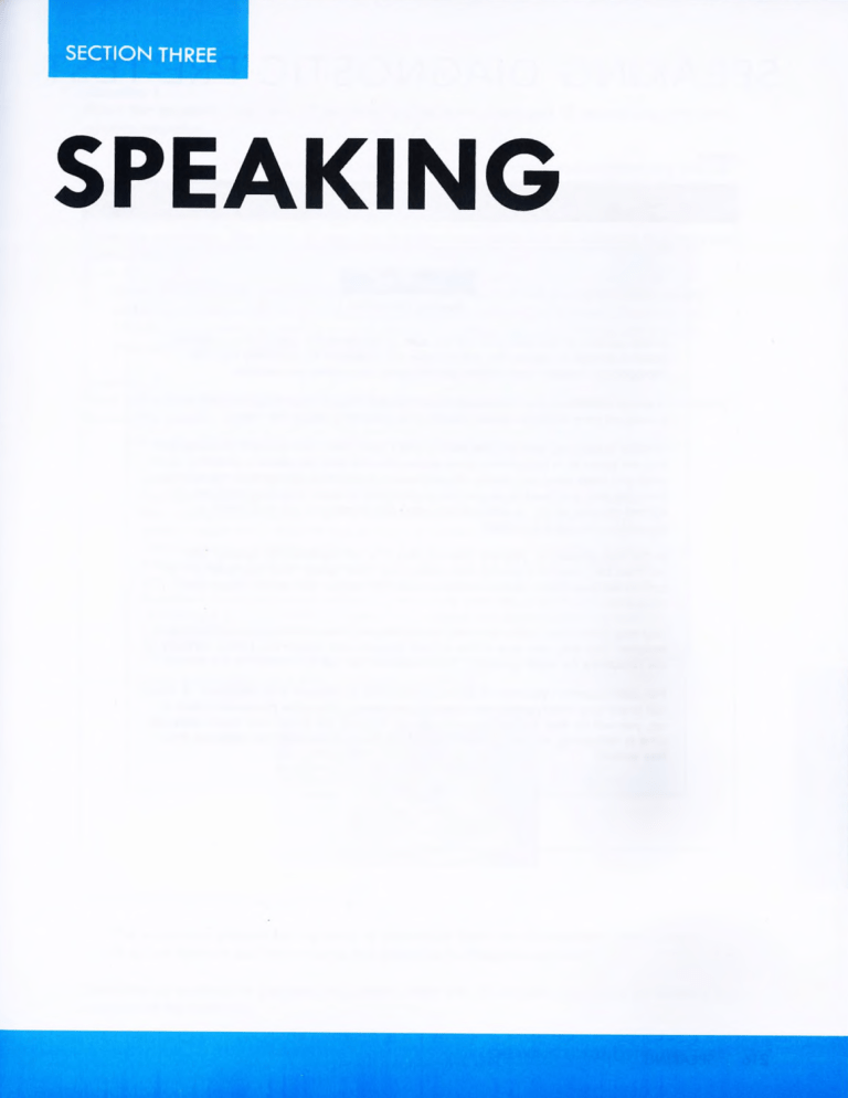 TOEFL iBT Speaking Diagnostic Test