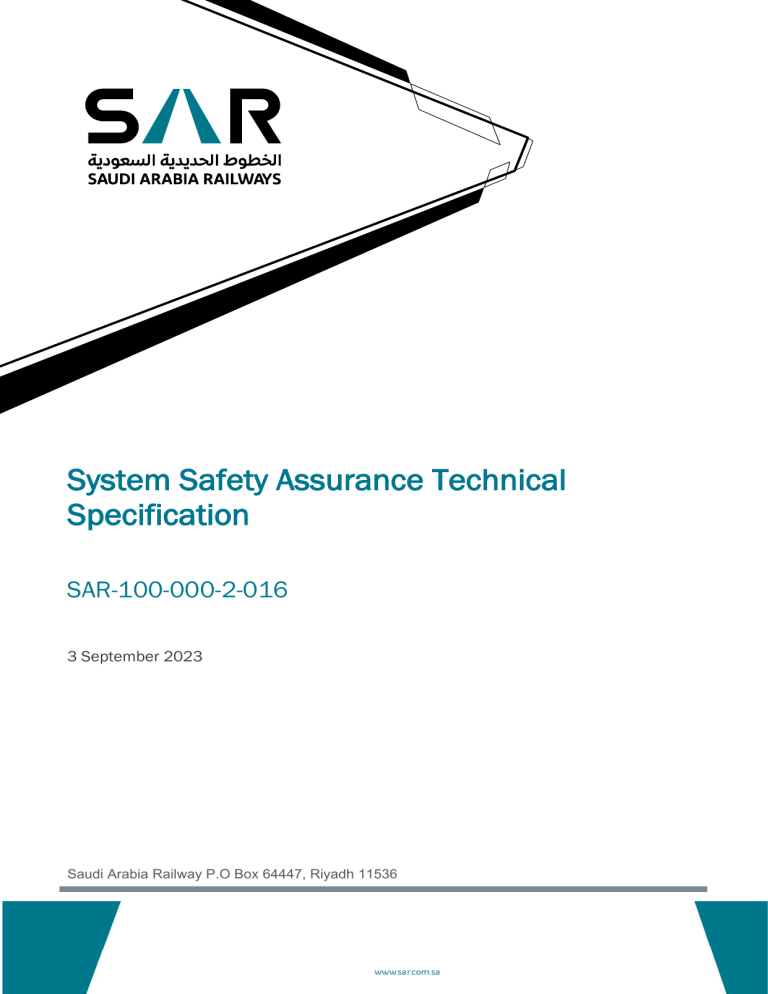 System Safety Assurance Technical Specification