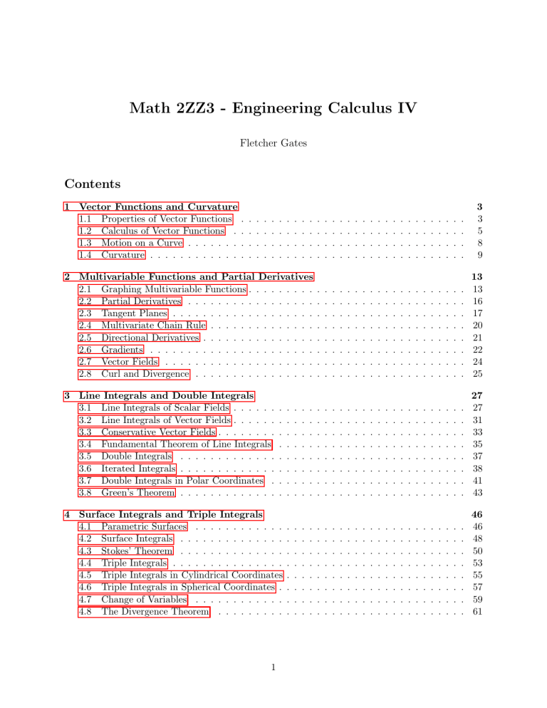 Engineering Calculus IV: Vector & Multivariable Calculus