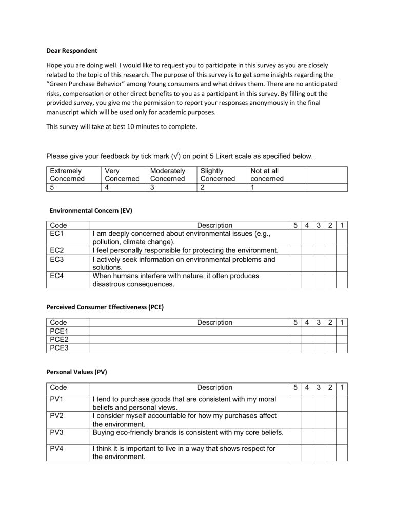 Green Purchase Behavior Survey: Young Consumers