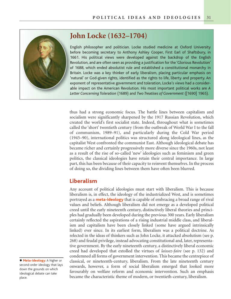 Political Ideologies: Liberalism & John Locke