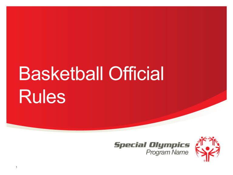 Special Olympics Basketball Official Rules Presentation