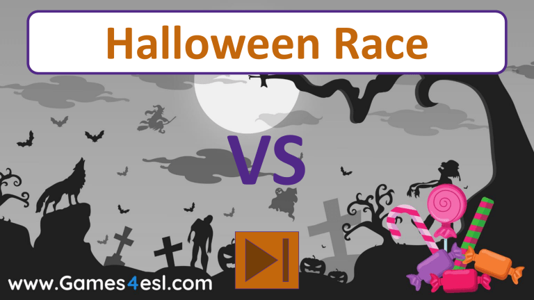Halloween Race ESL Vocabulary Game: Fun Learning Activity