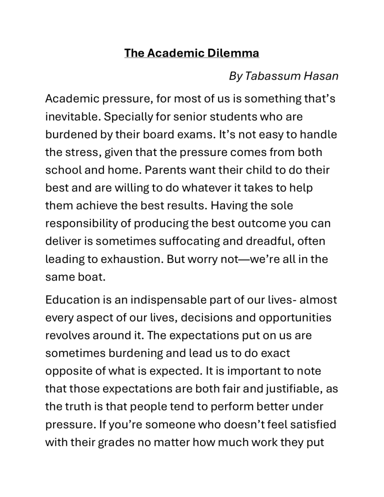 Academic Pressure: A Student's Guide to Success
