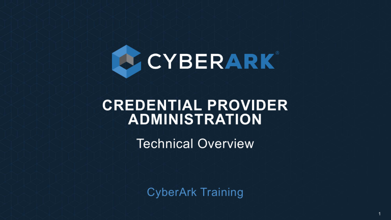 CyberArk Secrets Manager: Credential Provider Technical Overview
