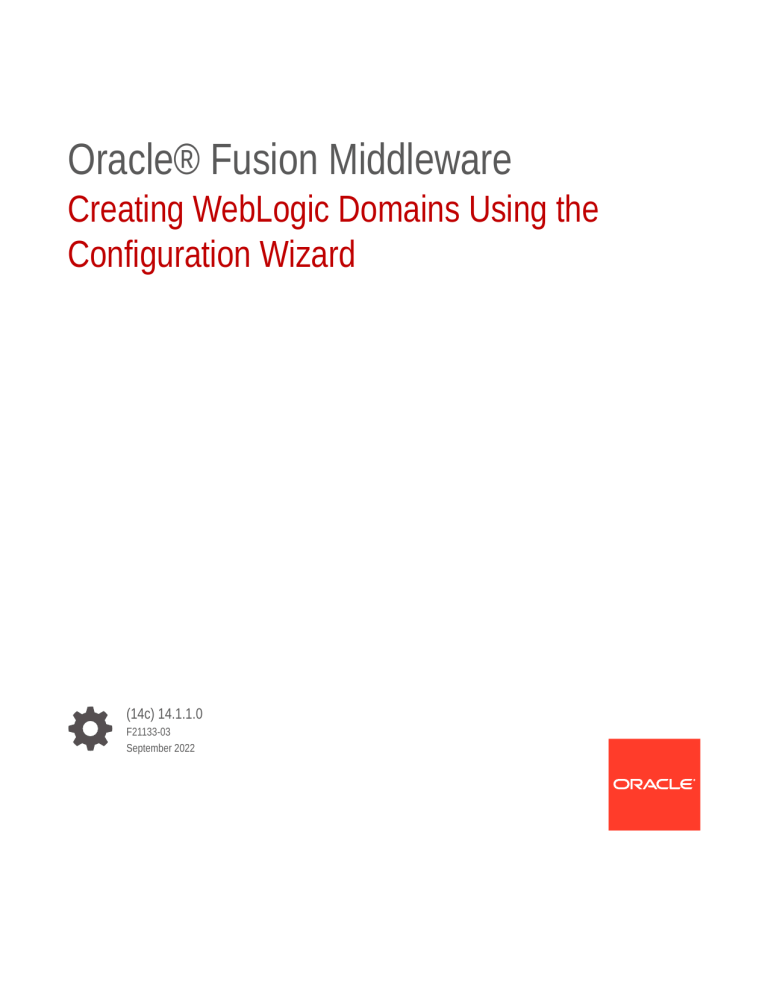 WebLogic Domain Creation with Configuration Wizard