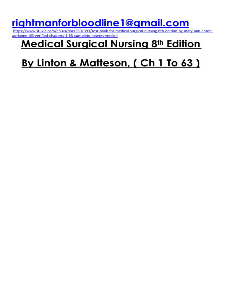 Medical-Surgical Nursing 8th Ed. Test Bank
