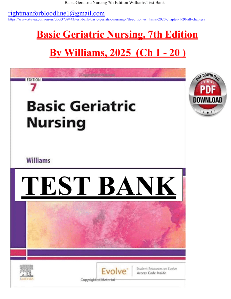 Geriatric Nursing Test Bank, 7th Edition