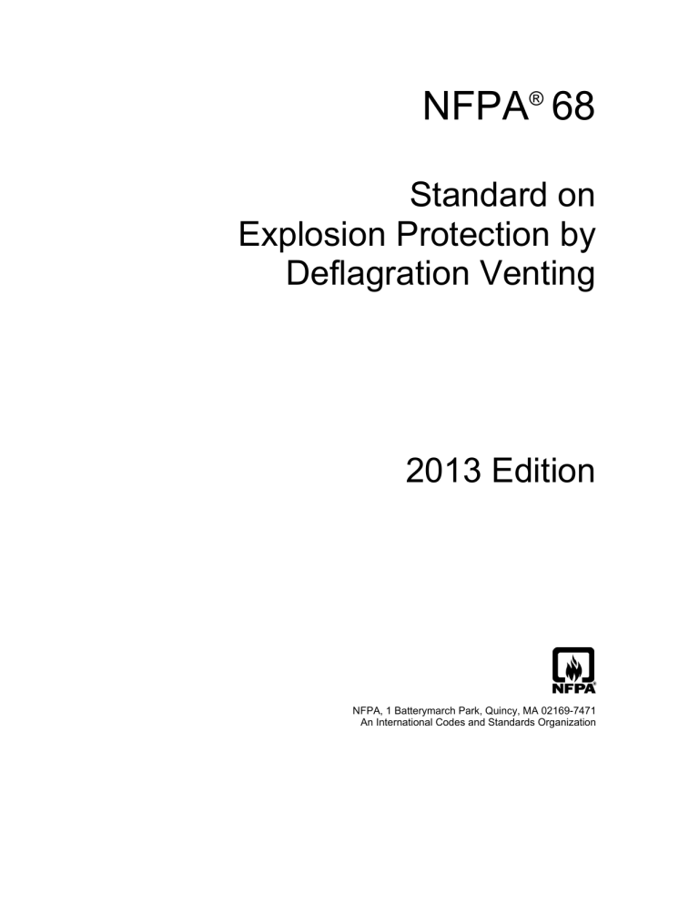 NFPA 68: Explosion Protection by Deflagration Venting