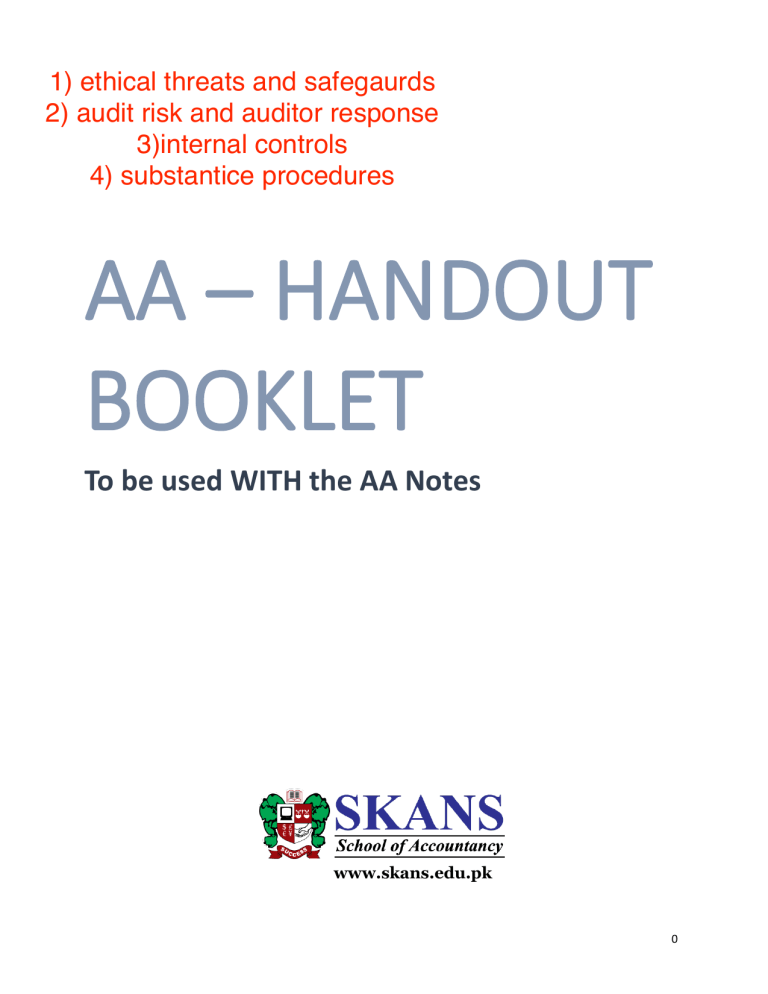 Audit & Assurance: Handbook for AA Notes