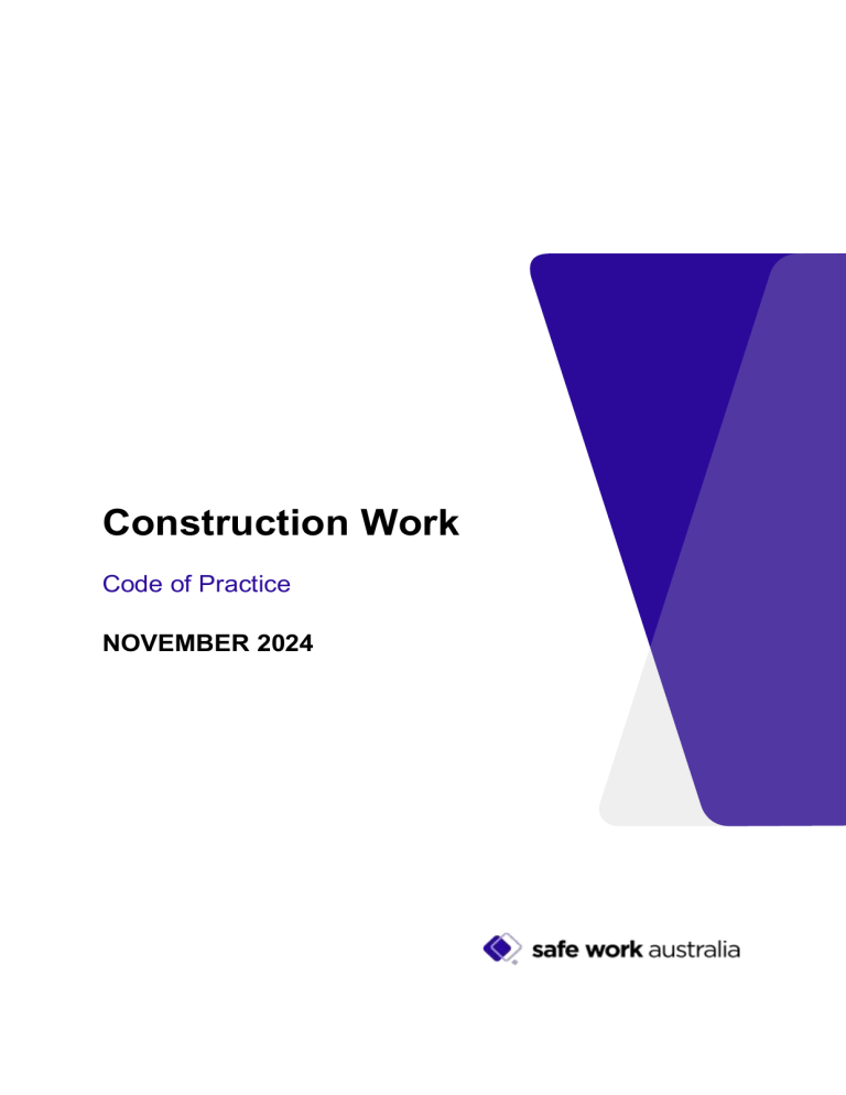 Construction Work Code of Practice - Work Health & Safety Australia