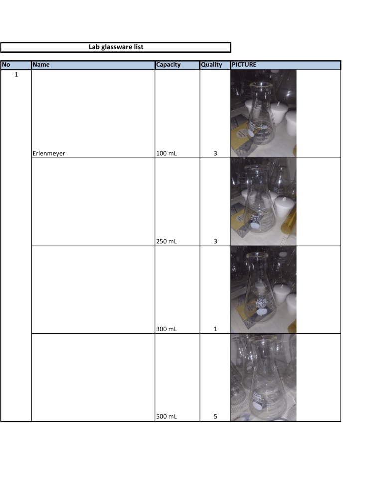Lab Glassware List: Capacities, Quality & Types for Science Labs