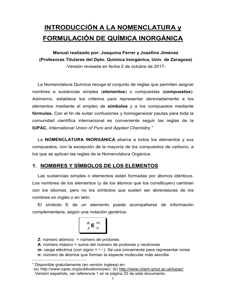 Manual Nomenclatura y Formulación Química Inorgánica