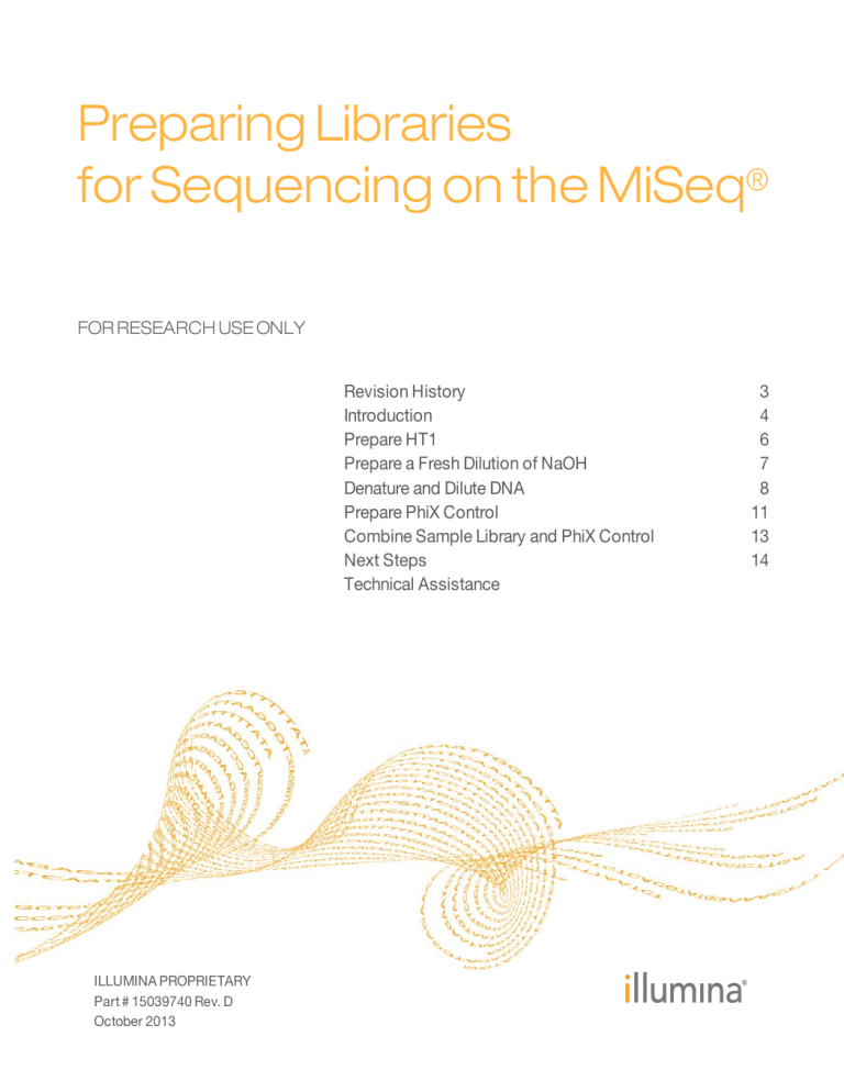 MiSeq Library Preparation Guide | Illumina Sequencing