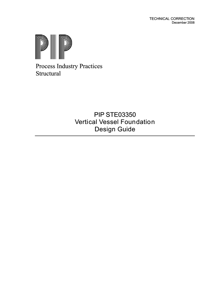 Vertical Vessel Foundation Design Guide - PIP STE03350