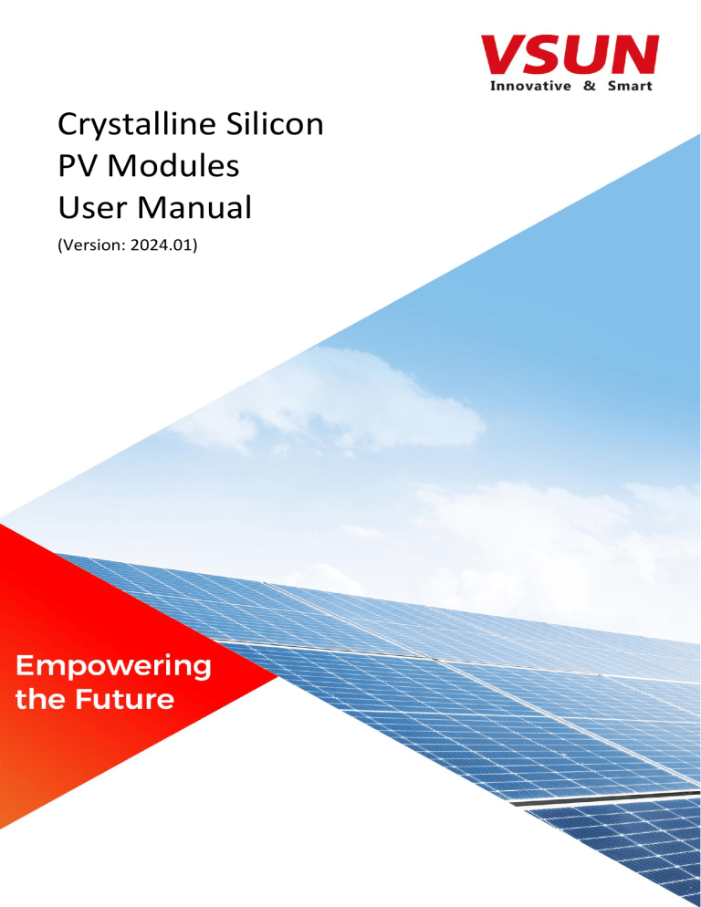 Crystalline Silicon PV Module User Manual