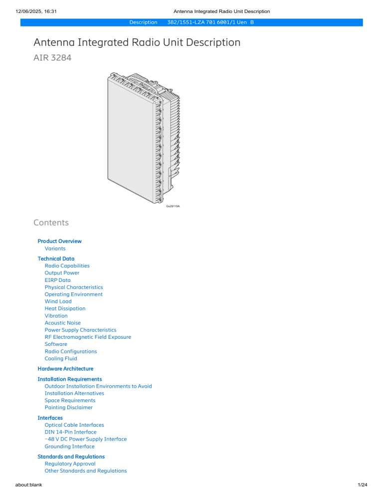 AIR 3284 Antenna Integrated Radio Unit Description