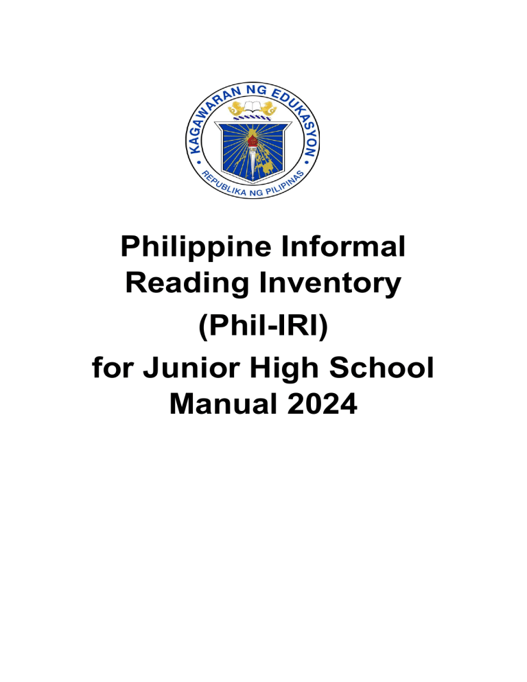 Phil-IRI Manual: Junior High Reading Inventory (2024)