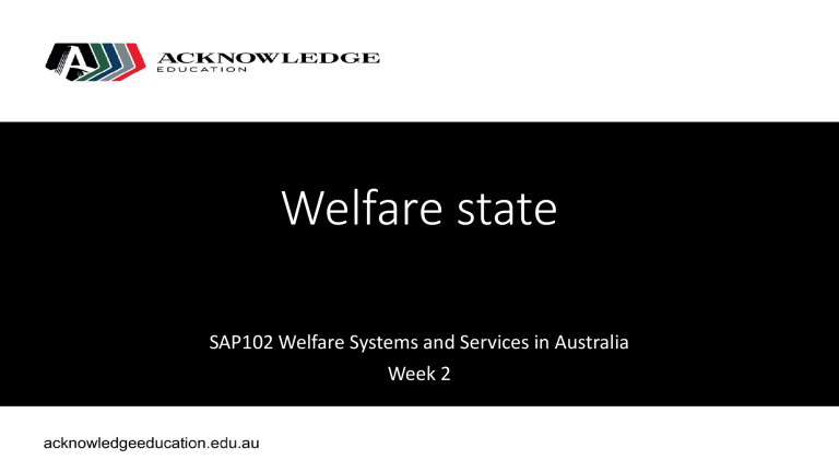 Welfare State in Australia: Systems and Services